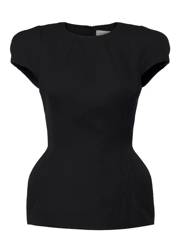 Magda Butrym Padded Silk And Cashmere Top - Black