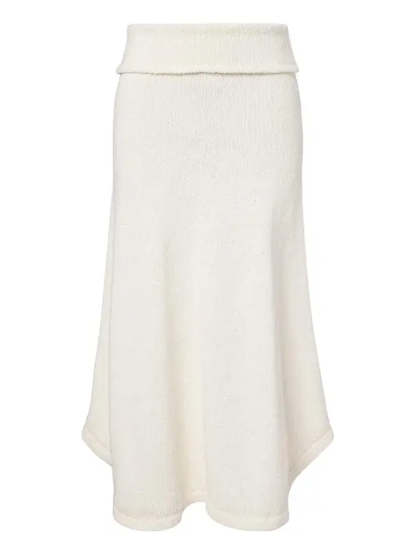 AYA MUSE Kena Knitted Cotton Midi Skirt - White