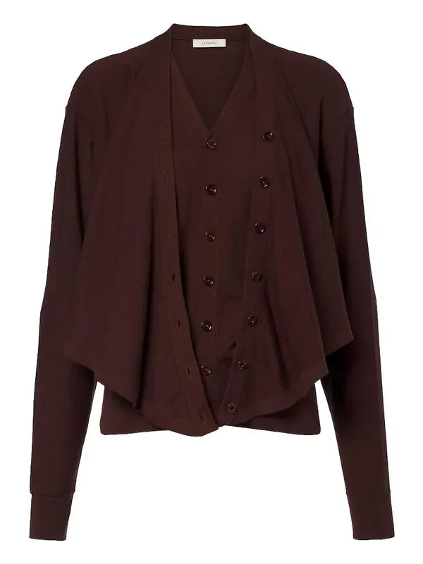 LEMAIRE Wool-blend Cardigan - Brown