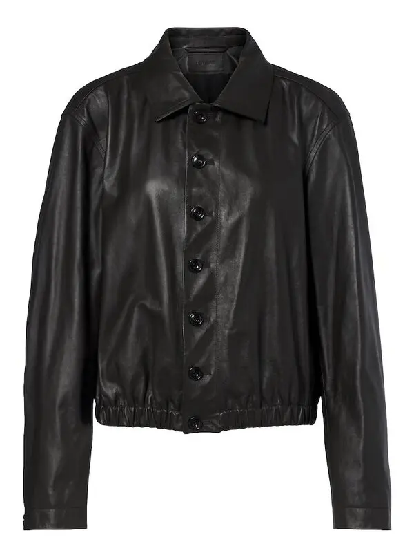 LEMAIRE Leather Blouson Jacket - Brown