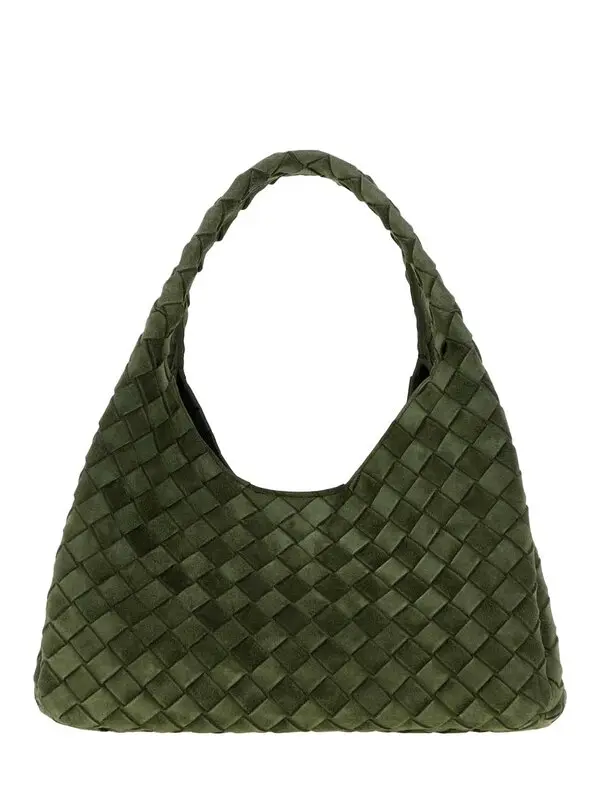 Bottega Veneta Small Suede Campana Shoulder Bag - Green