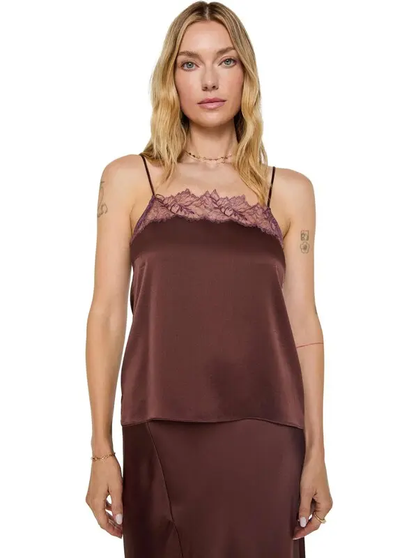 Sablyn Haya Lace Trim Camisole Top Cinnabar Multi - Brown
