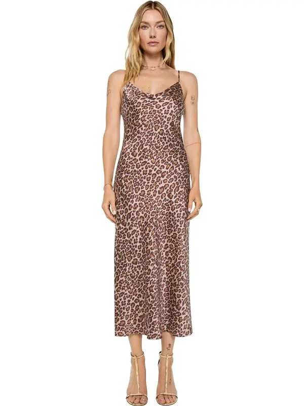 Sablyn Dune-cinnabar Leopard Print V-neck Maxi Dress - Multi