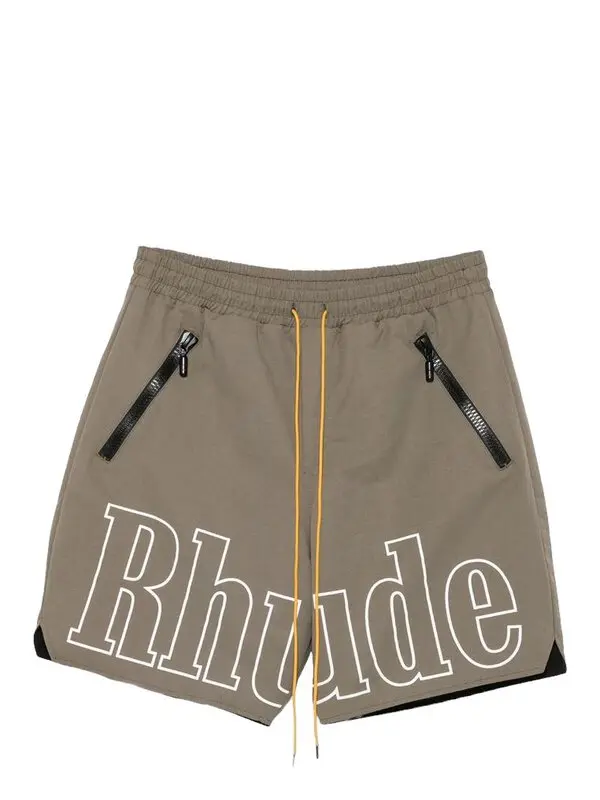 Rhude Rh Logo Shorts Taupe - Khaki