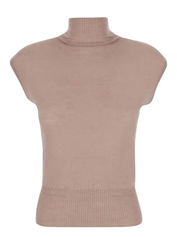 Rick Owens Tower Sl Turtle Knit Top Rose - Pink