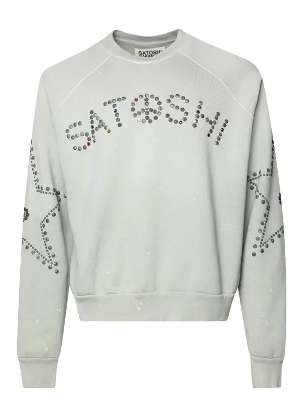 SATOSHI NAKAMOTO Star Studded Crewneck - Green