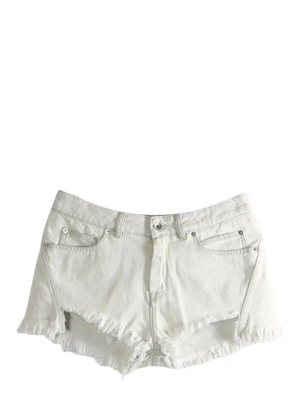 Rick Owens Bias Cutoffs Shorts Milk Wash - White