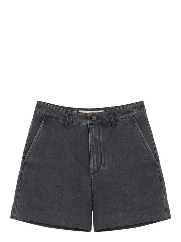 Valentino Garavani Cuffed Denim Bermuda Shorts Washed - Black