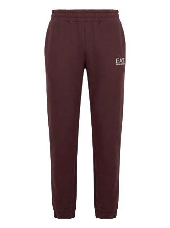 EA7 Burgundy Polyester Cotton Track Pants - Red