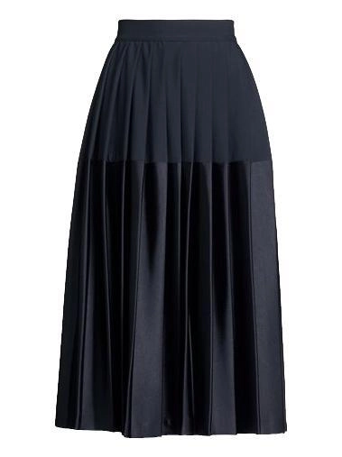 Sandro Pleated Midi Skirt - Navy