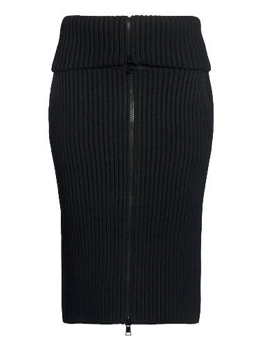 TOD'S Midi Skirt In Dark Merino Wool And Cashmere - Black