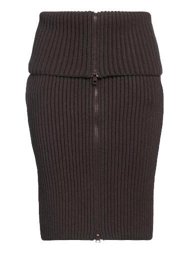 TOD'S Midi Skirt Dark Size Merino Wool, Cashmere - Brown