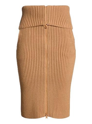TOD'S Midi Skirt In Dark Merino Wool And Cashmere - Camel