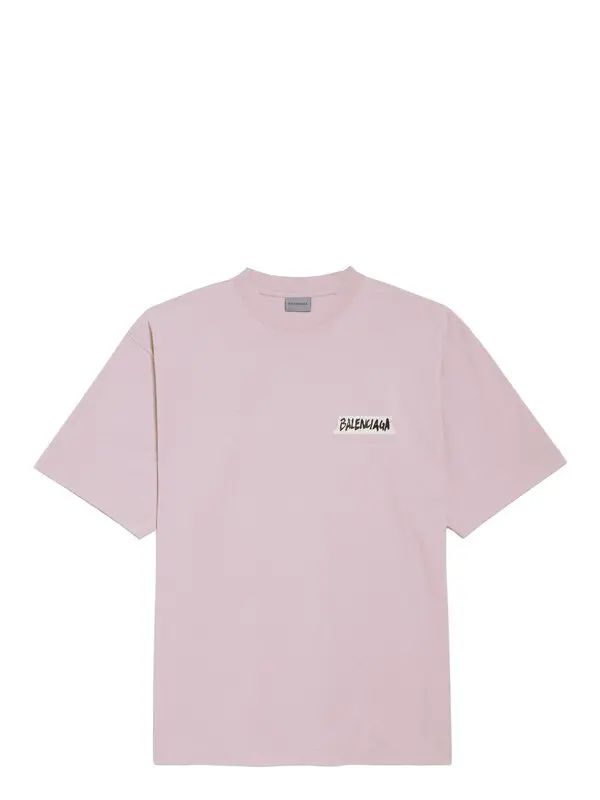 Balenciaga Masking Tape Medium Fit T-shirt - Pink