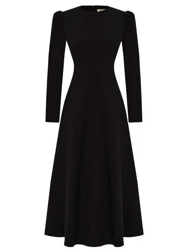 EXQUISE Angela Midi Dress - Black