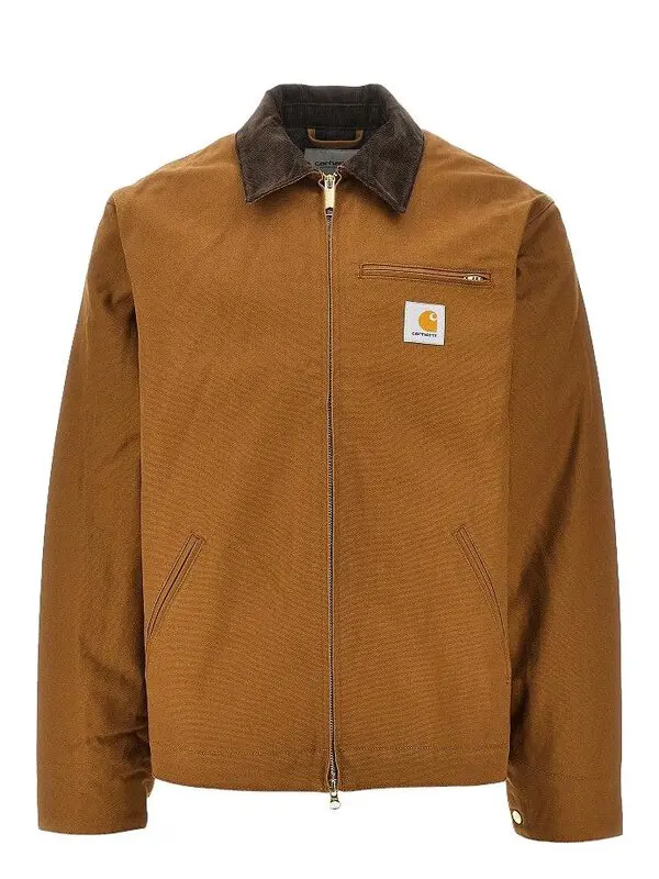 Carhartt Work In Progress Detroit Jacket With Corduroy Collar - Brown