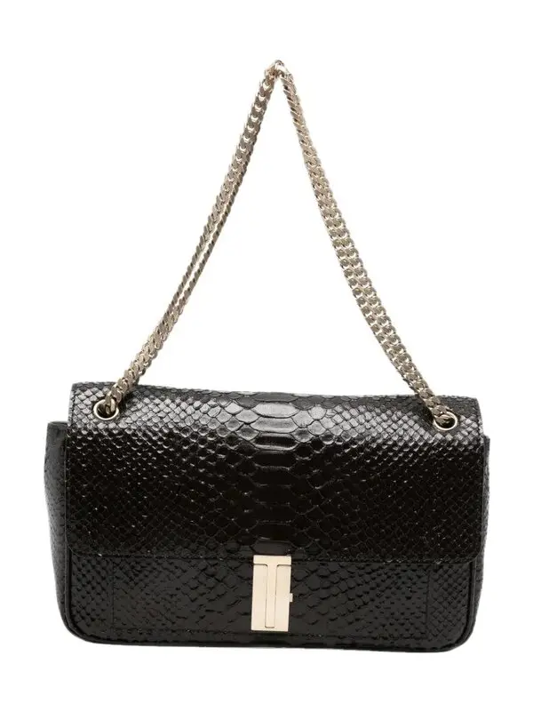 TOM FORD Shoulder Bag Chain "semi Shiny Printed Python - Brown