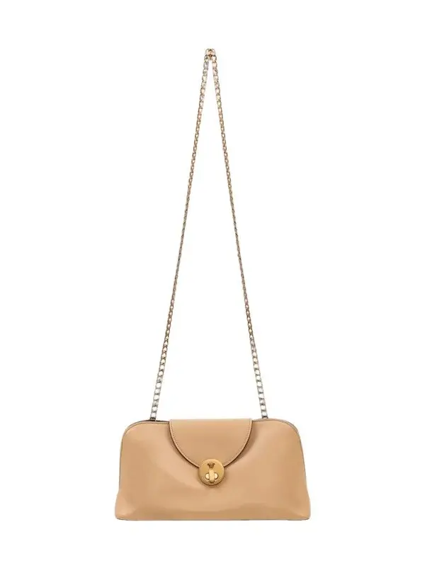 Versace Lamb Leather Crossbody Bag - Beige