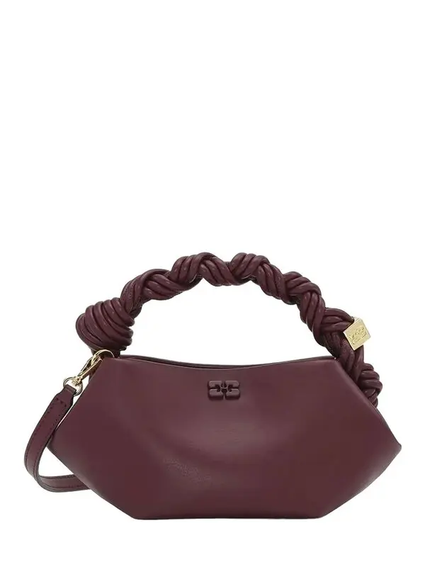 GANNI Handbag Braided Handle " Bou" Mini - Red