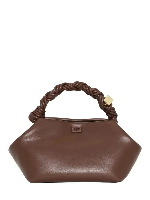 GANNI Shoulder Bag Recycled Leather " Bou" Small - Brown