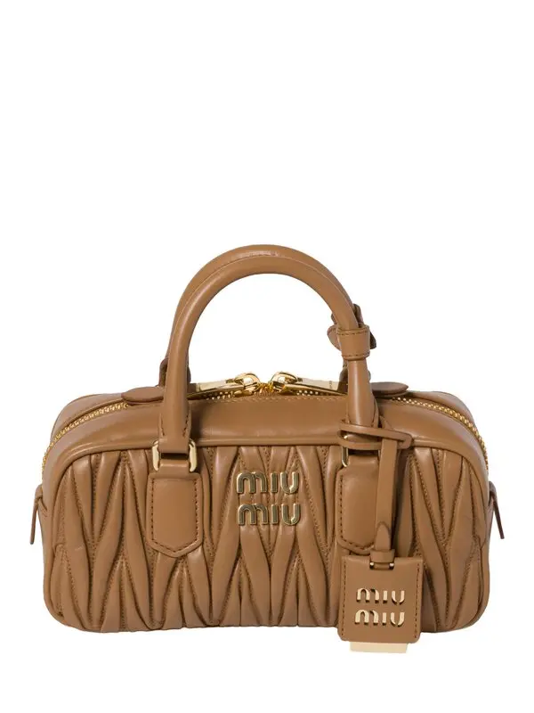 Miu Miu Arcadie Quilted Nappa Bag - Brown