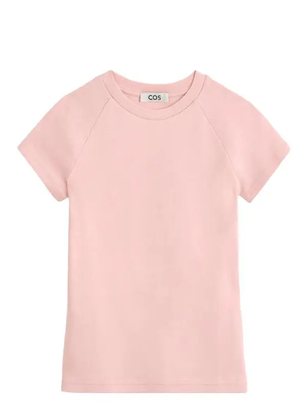 Cos Slim Cotton Raglan T-shirt - Pink