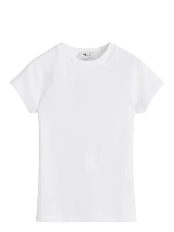 Cos Slim Cotton Raglan T-shirt - White