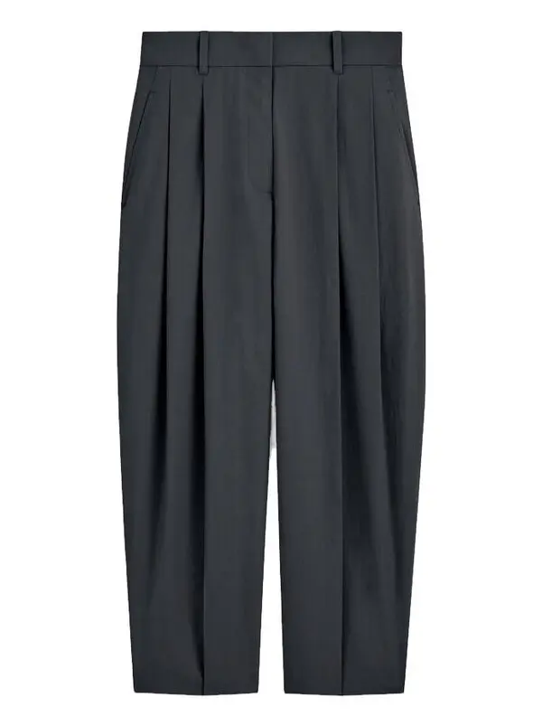 Cos Tailored Cotton Barrel-leg Pants - Navy