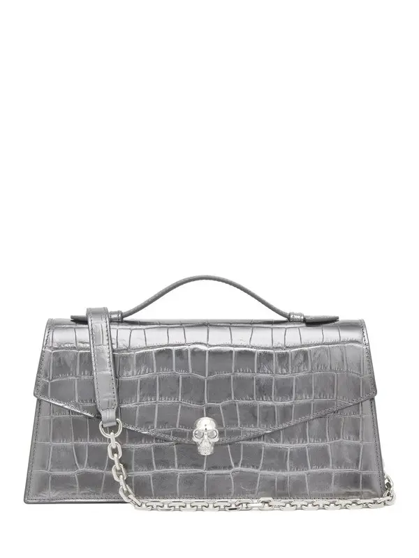 Alexander McQueen Skull Top Handle - Dark Silver