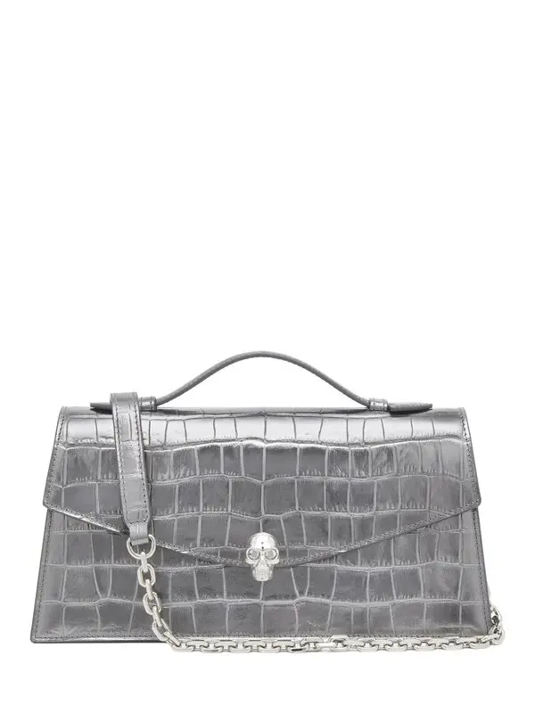 Alexander McQueen Skull Top Handle Bag - Dark Silver