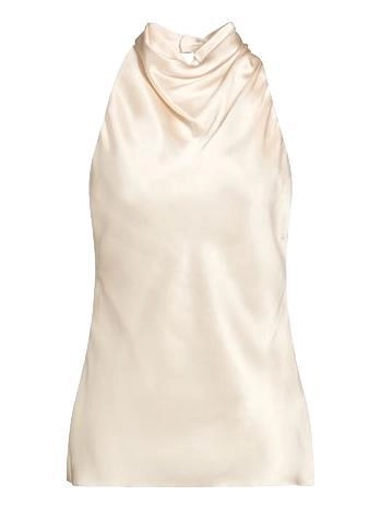 Balmain Halterneck Draped Satin Top - Grey