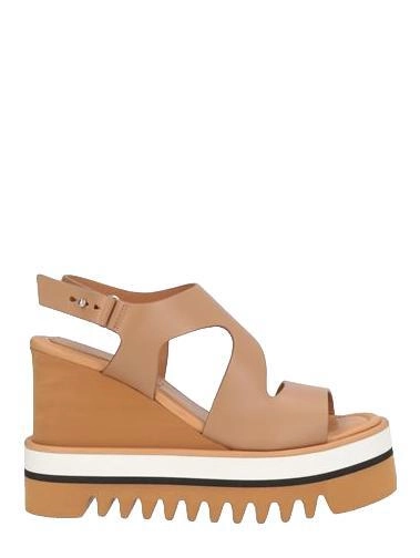 PALOMA BARCELO Leather Wedge Sandals - Beige