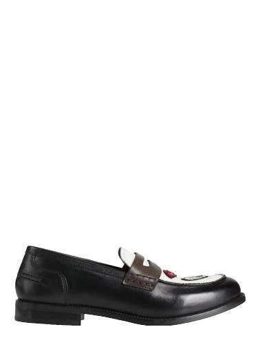 CAFÈNOIR Embellished Leather Loafers - Black