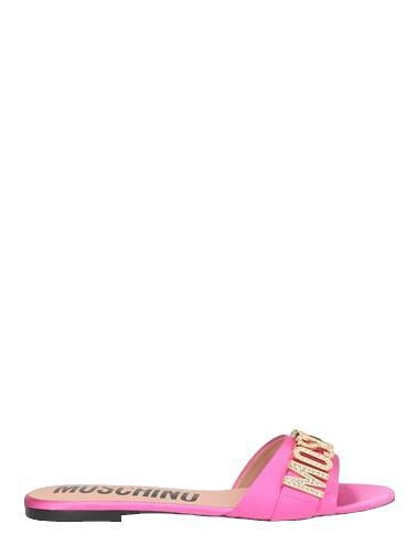 Moschino Textile Fiber Slide Sandals - Fuchsia