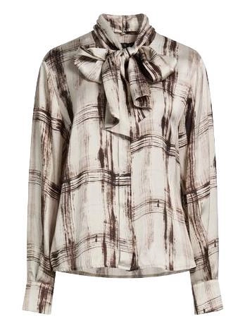 KAOS Bow Detail Viscose Blouse - Grey
