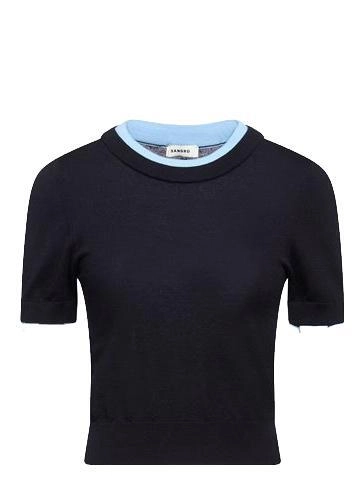 Sandro Sweater Midnight Size Wool - Blue