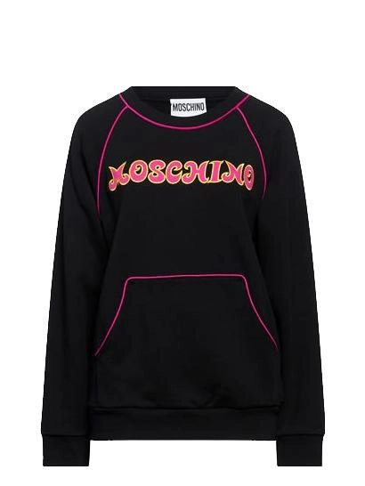 Moschino Cotton Sweatshirt With Embroidered Logo - Black