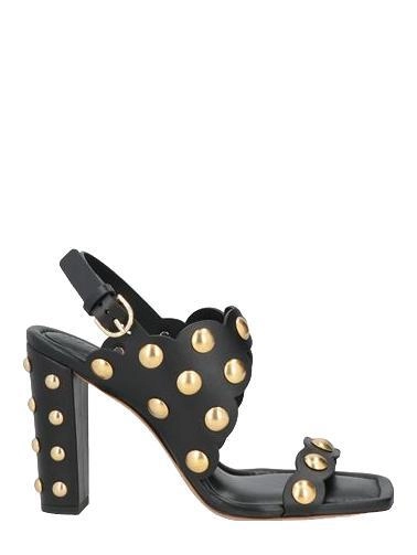 Ulla Johnson Calfskin Studded Slingback Sandals - Black