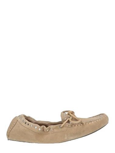 ALOHAS Suede Embellished Loafers - Beige