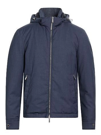 MOORER Puffer Jacket With Detachable Hood - Navy