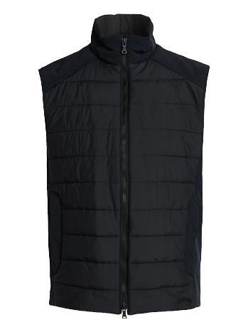 Paul & Shark Quilted Zip-up Vest With Mandarin Collar - Black