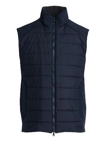 Paul & Shark Quilted Zip-up Vest With Mandarin Collar - Navy