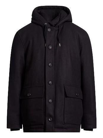 Sandro Wool, Polyamide, And Cashmere Pea Coat - Navy