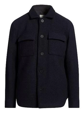 Sandro Virgin Wool Bouclé Coat - Blue