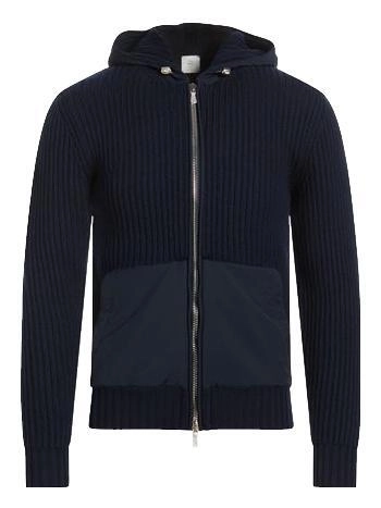 Eleventy Wool Zip-up Hooded Cardigan - Blue
