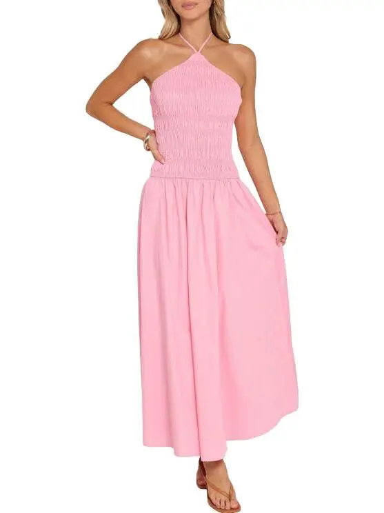 PETAL & PUP Aradia Halter Maxi Dress - Pink