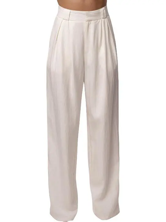 JLUXLABEL Stay Ready High-waisted Wide-leg Trousers - Ivory