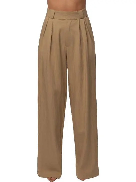 JLUXLABEL Stay Ready High-waisted Wide-leg Trousers - Olive