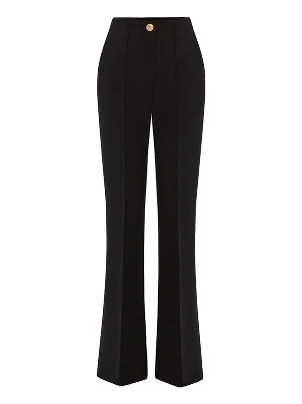 EXQUISE Alvia Straight Pants - Black