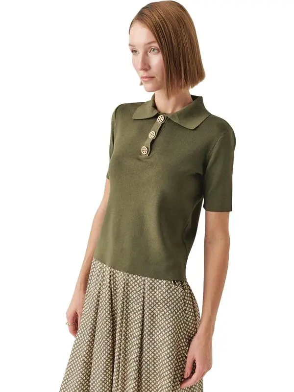 EXQUISE Jaylah Short Sleeve Blouse - Khaki